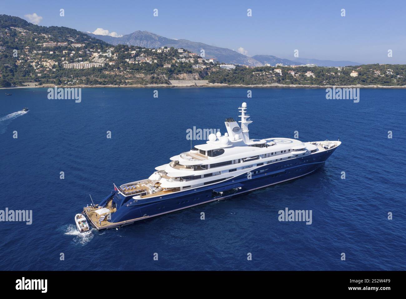 Aerial view of 133 metre motor yacht AL MIRQAB, delivered in 2998 by ...