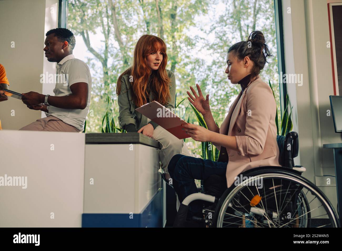 Couple of diverse inclusive business women working together in the ...