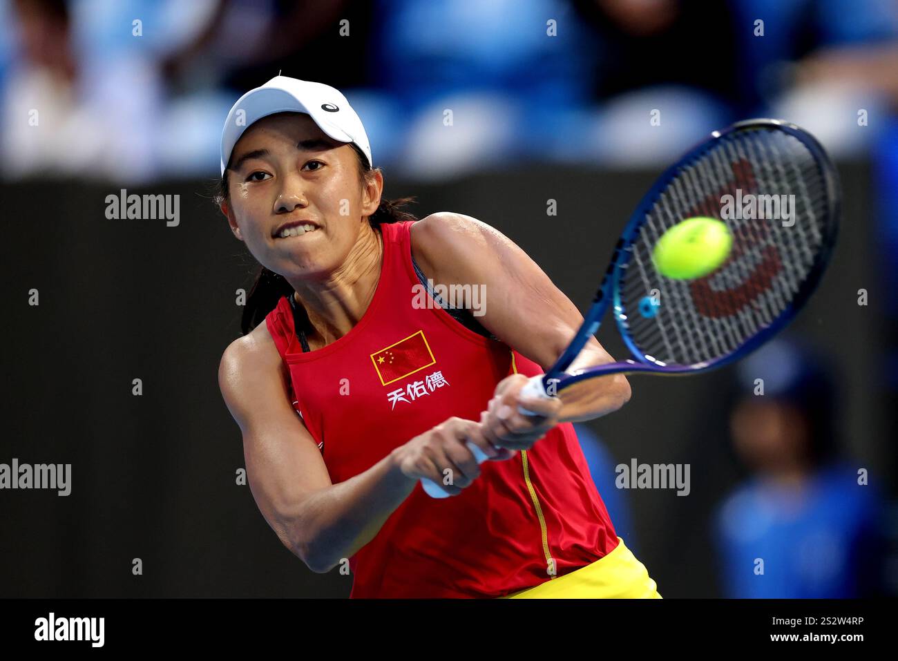 Shuai Zhang of China in action against Coco Gauff of the USA during ...