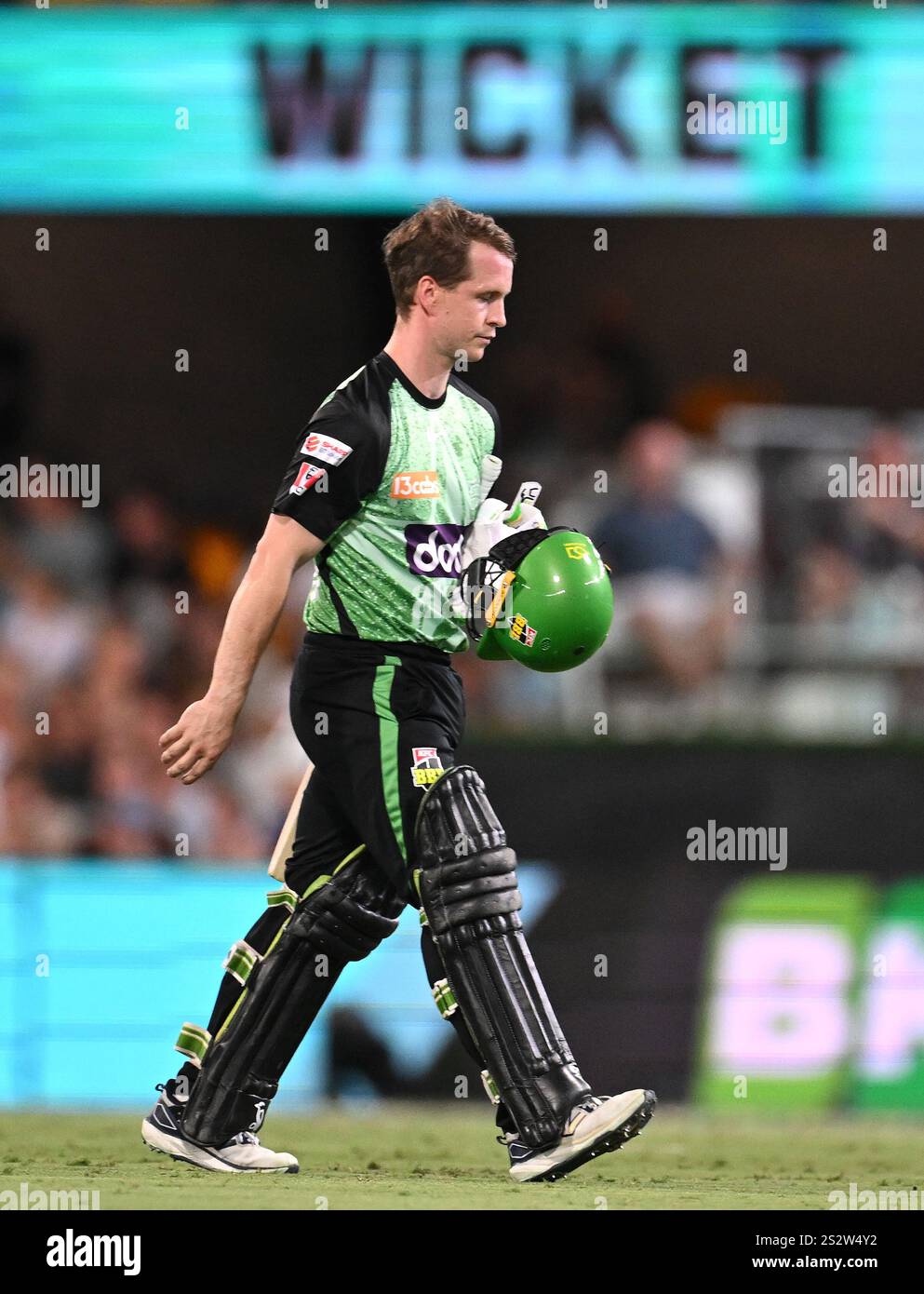 Stars batsman Sam Harper departs after being dismissed by Heat bowler ...