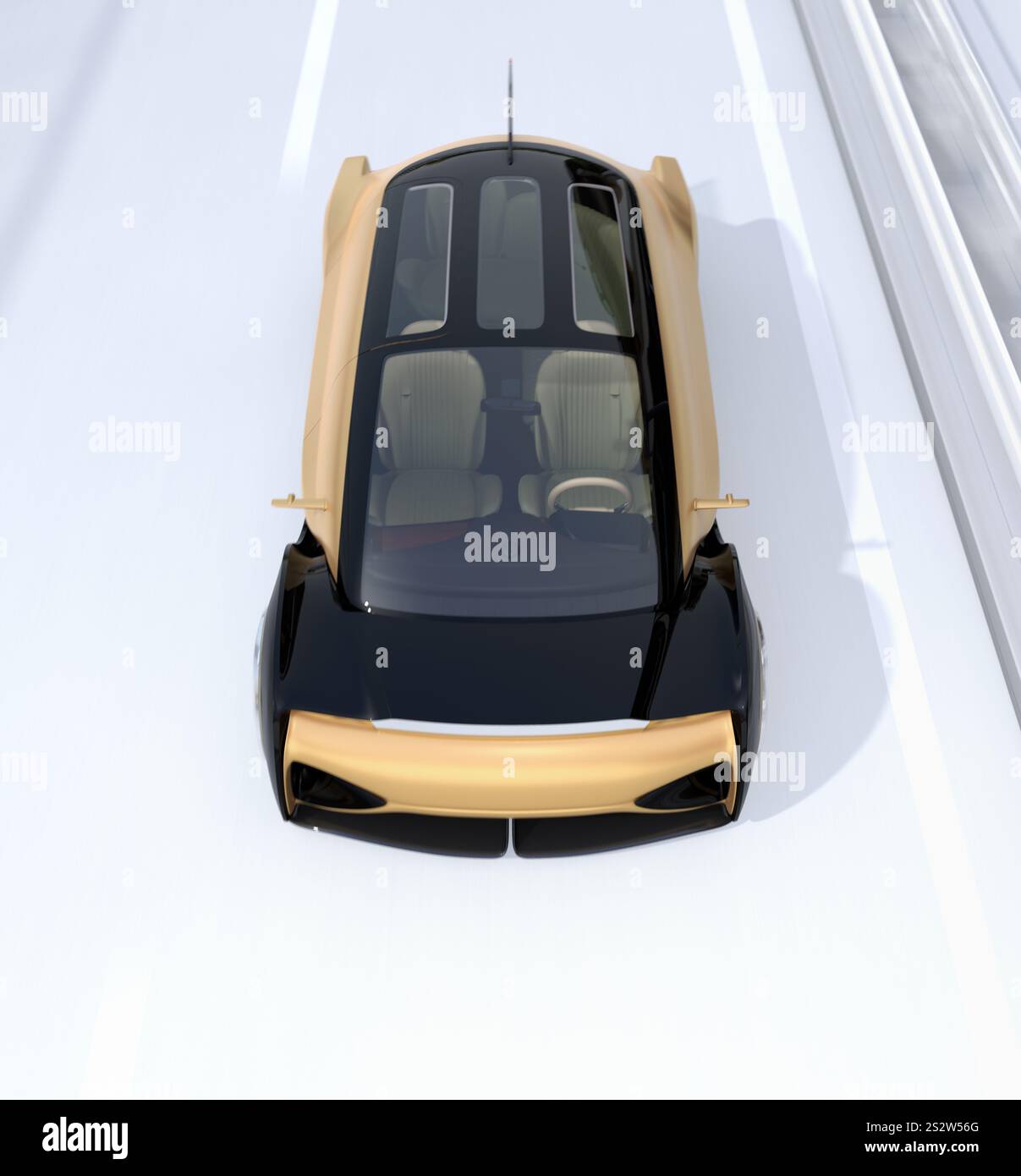 Frontal image of automated vehicle during vehicle distribution Stock ...