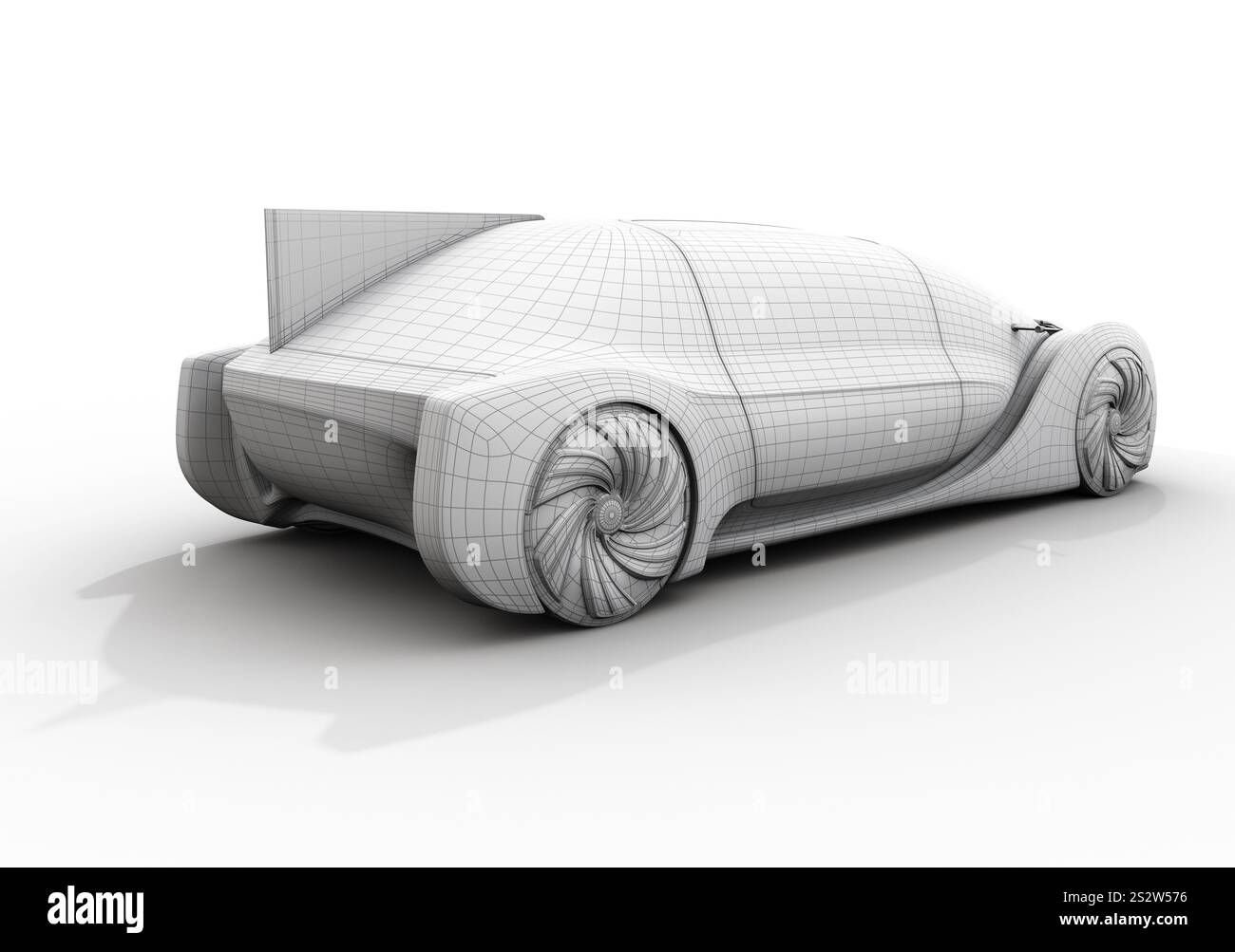 Clay rendering wireframe image of an electric vehicle Stock Photo - Alamy