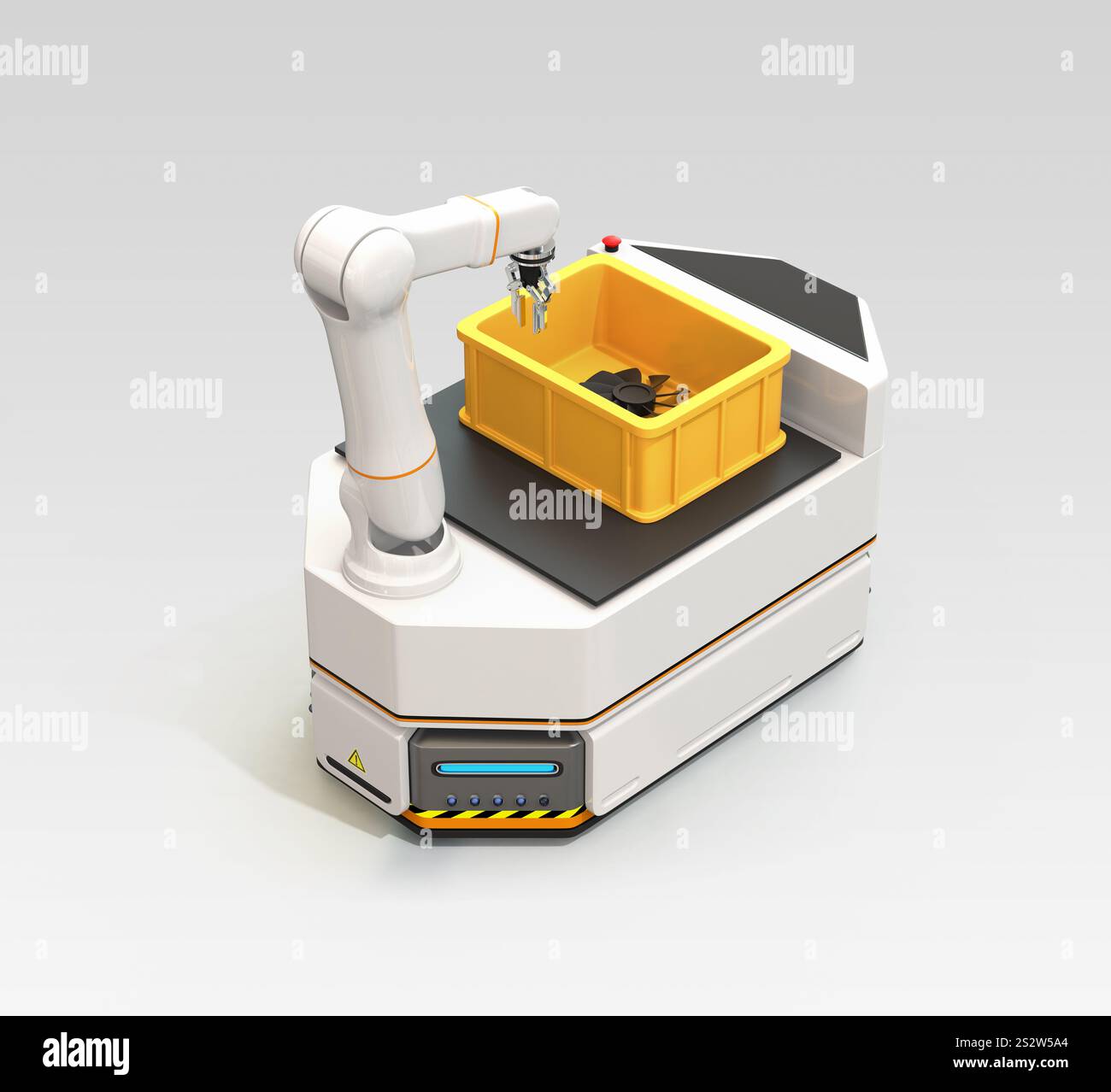Image of AGV with robotic arm and forklift-type AGV Stock Photo - Alamy
