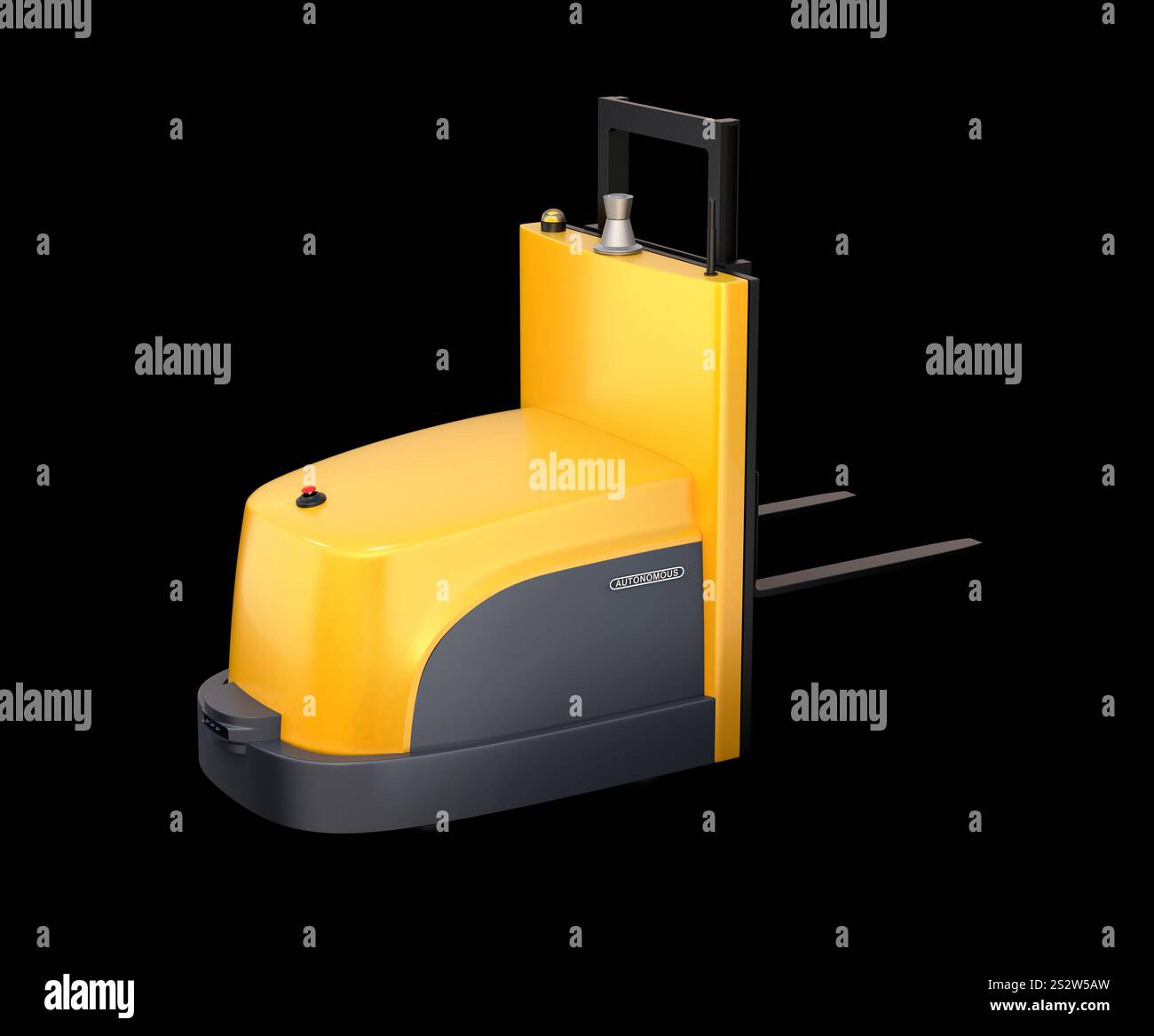 Image of a battery-powered automated forklift truck with black ...