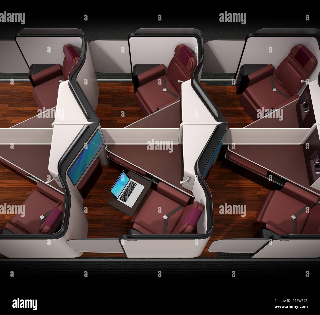 Conceptual image of the layout of a private room-type business class ...