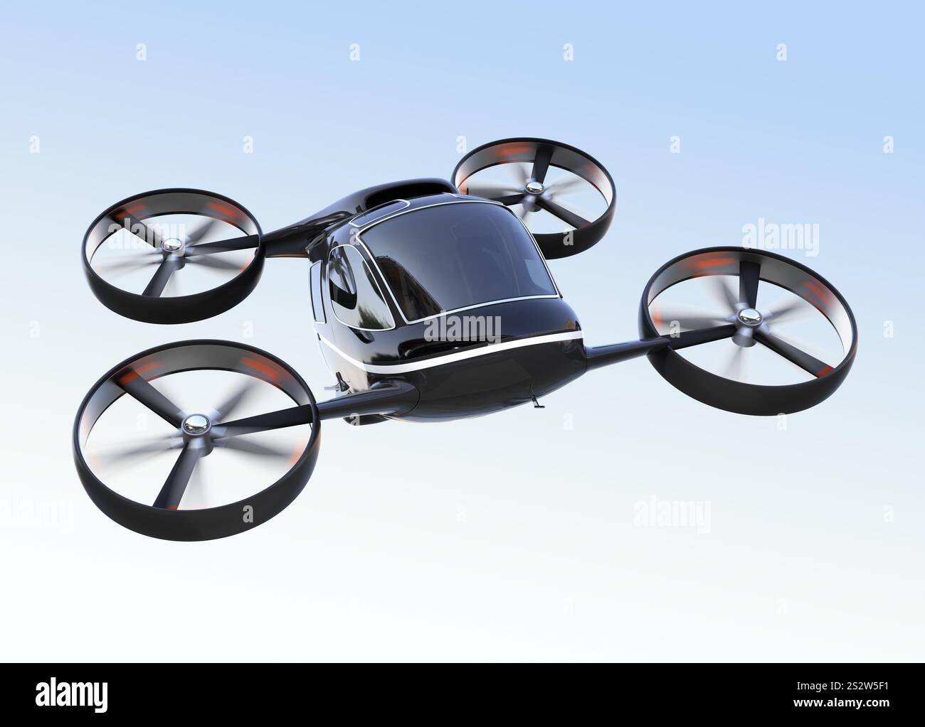 Image of a flying taxi in flight Stock Photo - Alamy