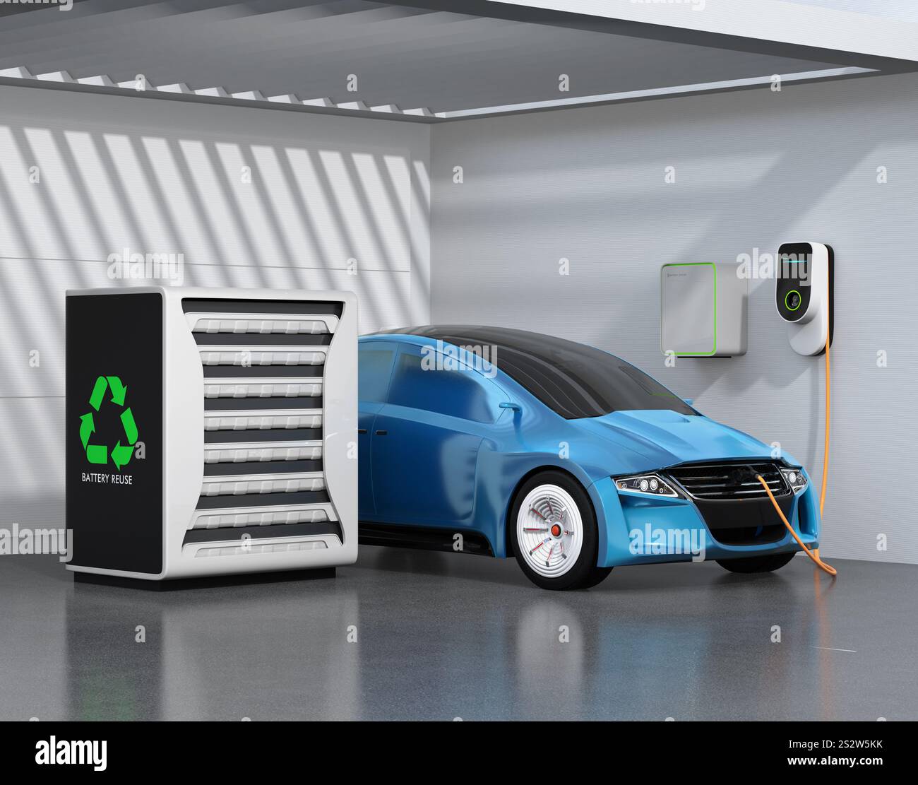 Concept of an EV used battery re-use reuse system to power electric ...