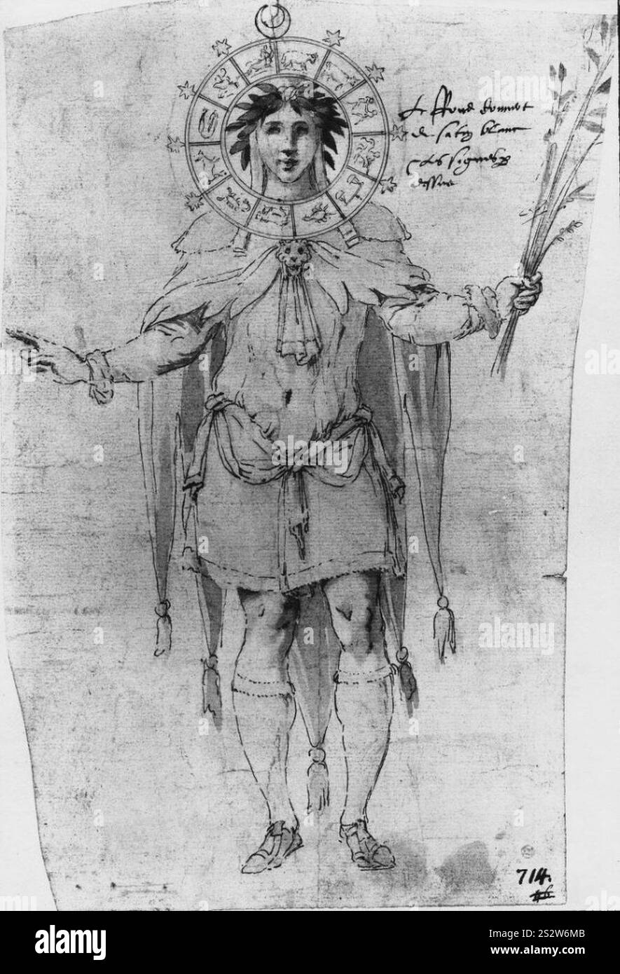 Francesco Primaticcio - Apollo, with laurel wreath and laurel twigs in ...