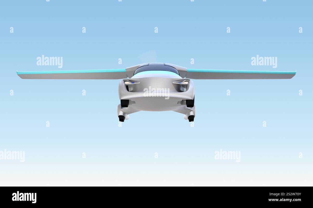 Concept image of a flying car (flying car) in the sky Stock Photo - Alamy