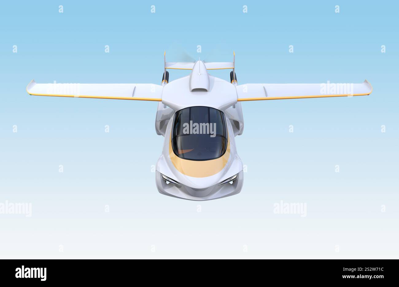 Concept image of a flying car (flying car) in the sky Stock Photo - Alamy