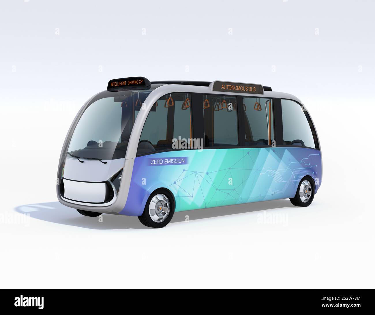 Image of an automated shuttle bus. Original design Stock Photo - Alamy