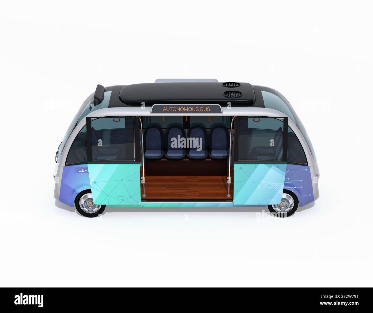Image of an automated shuttle bus. Original design Stock Photo - Alamy