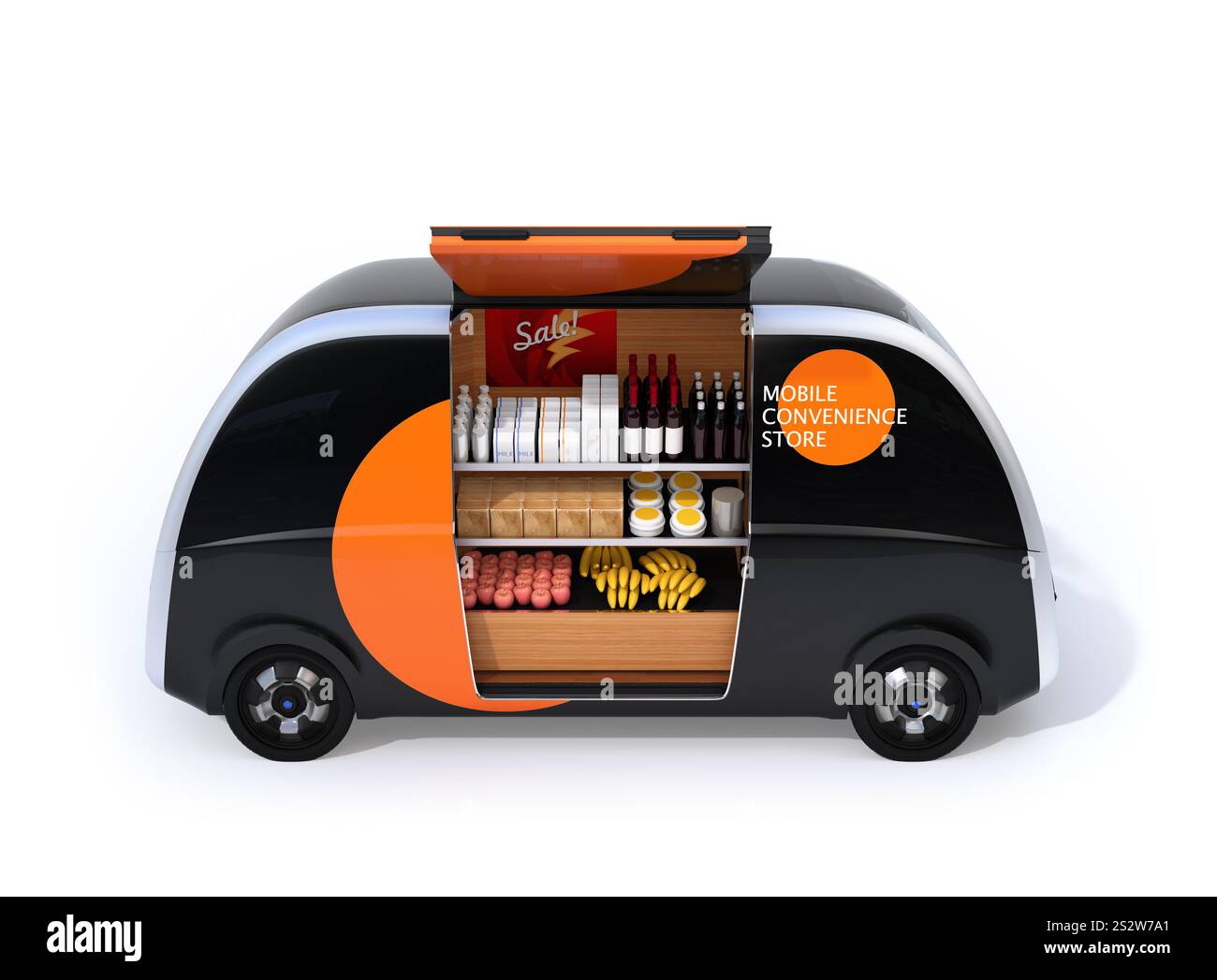 Image of the rear of the automated driverless vending vehicle. Original ...