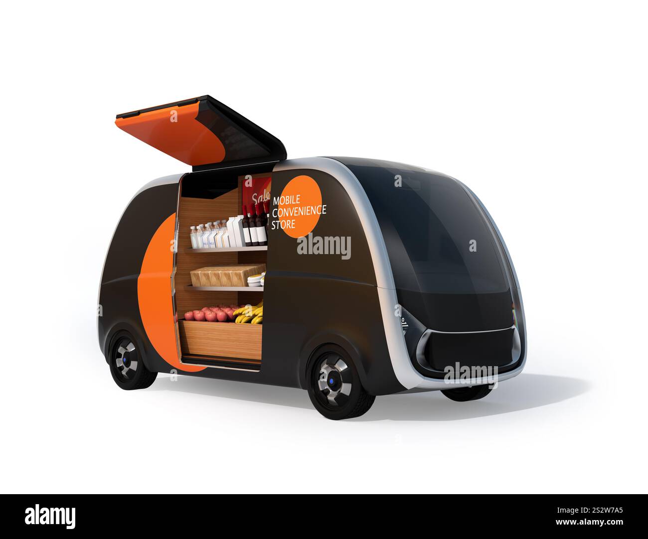 Image of the rear of the automated driverless vending vehicle. Original ...