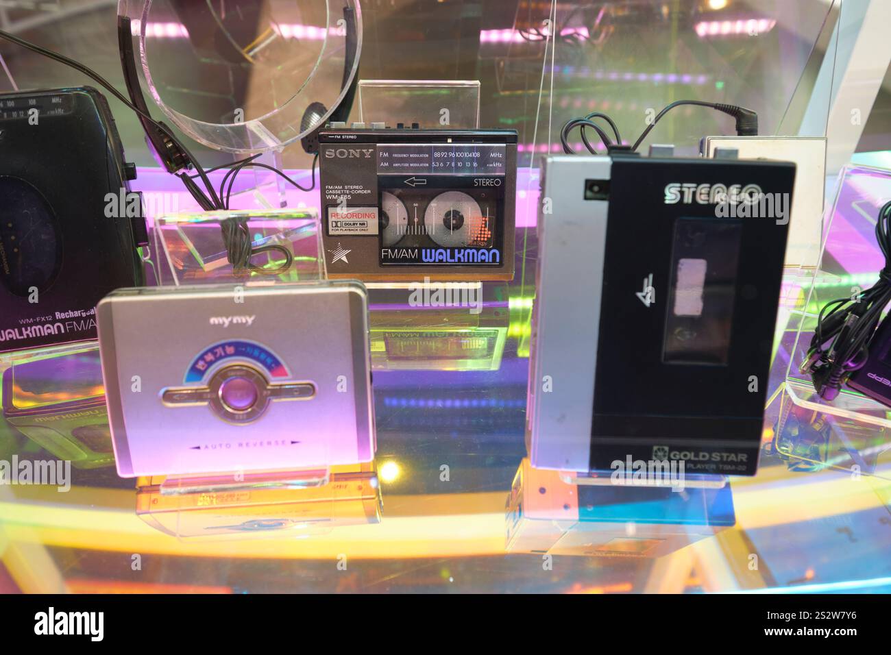 Personal music cassette players, including Sony Walkman. In a pop ...