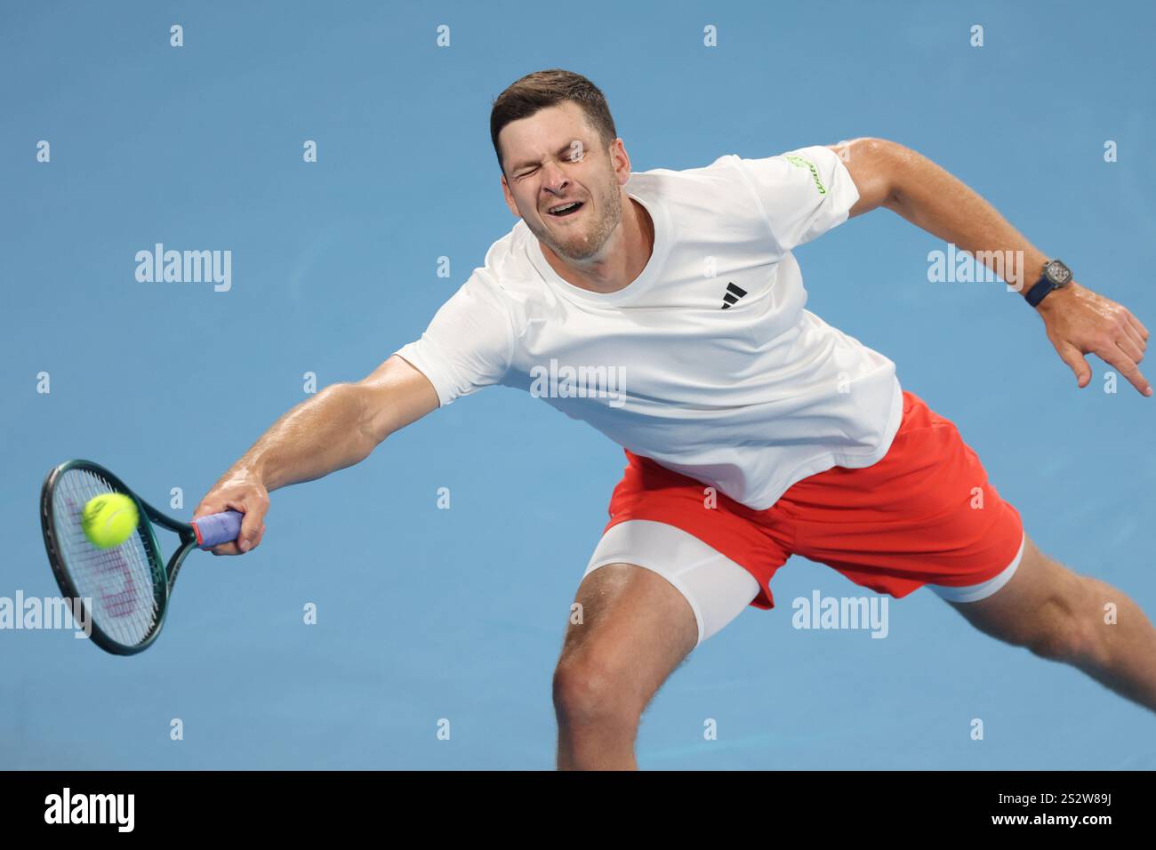 Sydney, Australia. 02nd Jan, 2025. Hubert Hurkacz of Team Poland plays ...