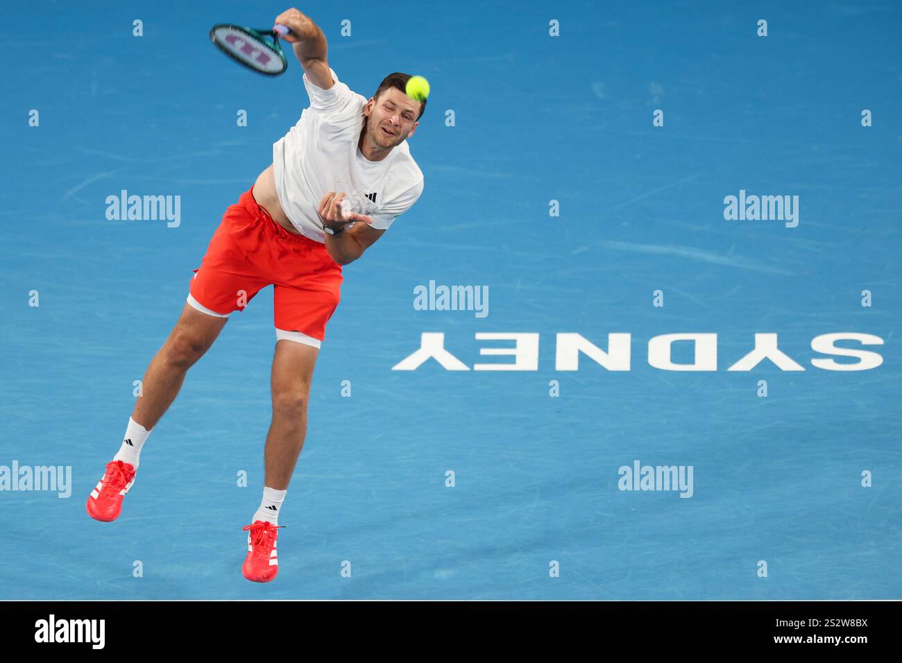 Sydney, Australia. 02nd Jan, 2025. Hubert Hurkacz of Team Poland serves ...