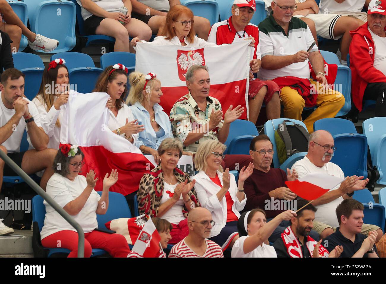 Sydney, Australia. 02nd Jan, 2025. Team Poland fans clap during the ...