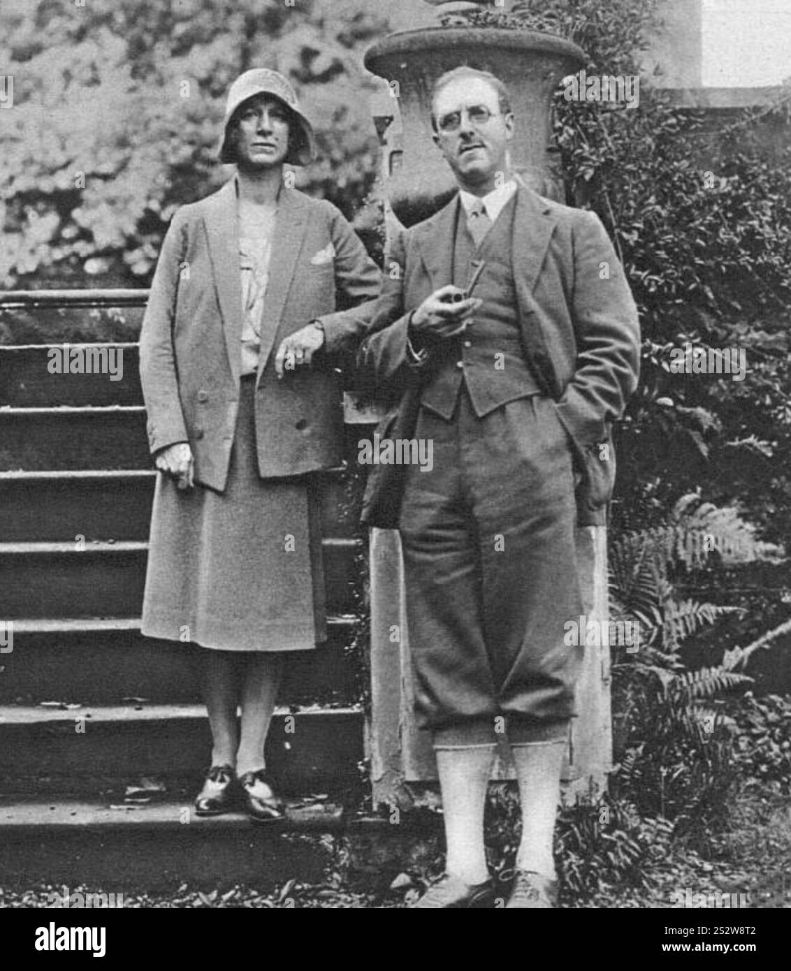 Francis Brett Young and his wife at Esthwaite Lodge 1930 Stock Photo ...