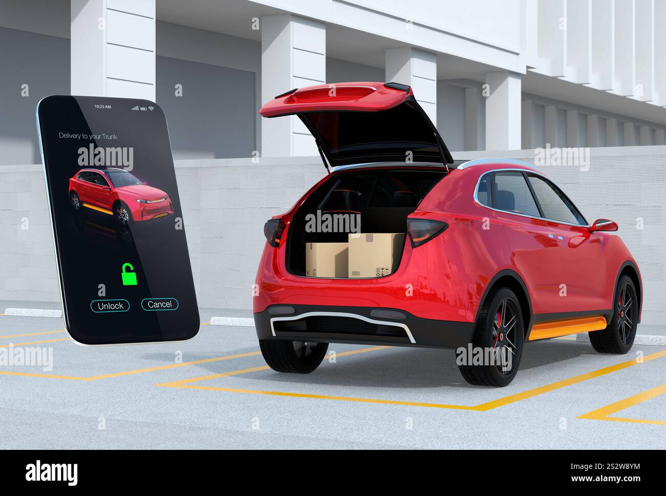 A dedicated app on the smartphone to open the boot of the car and ...