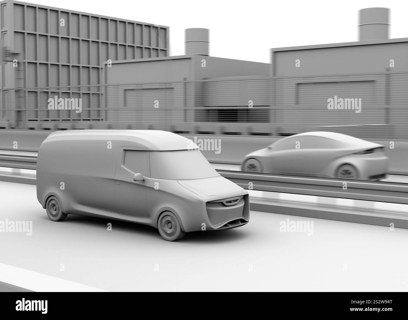 Clay rendering image of an automated electric delivery vehicle ...