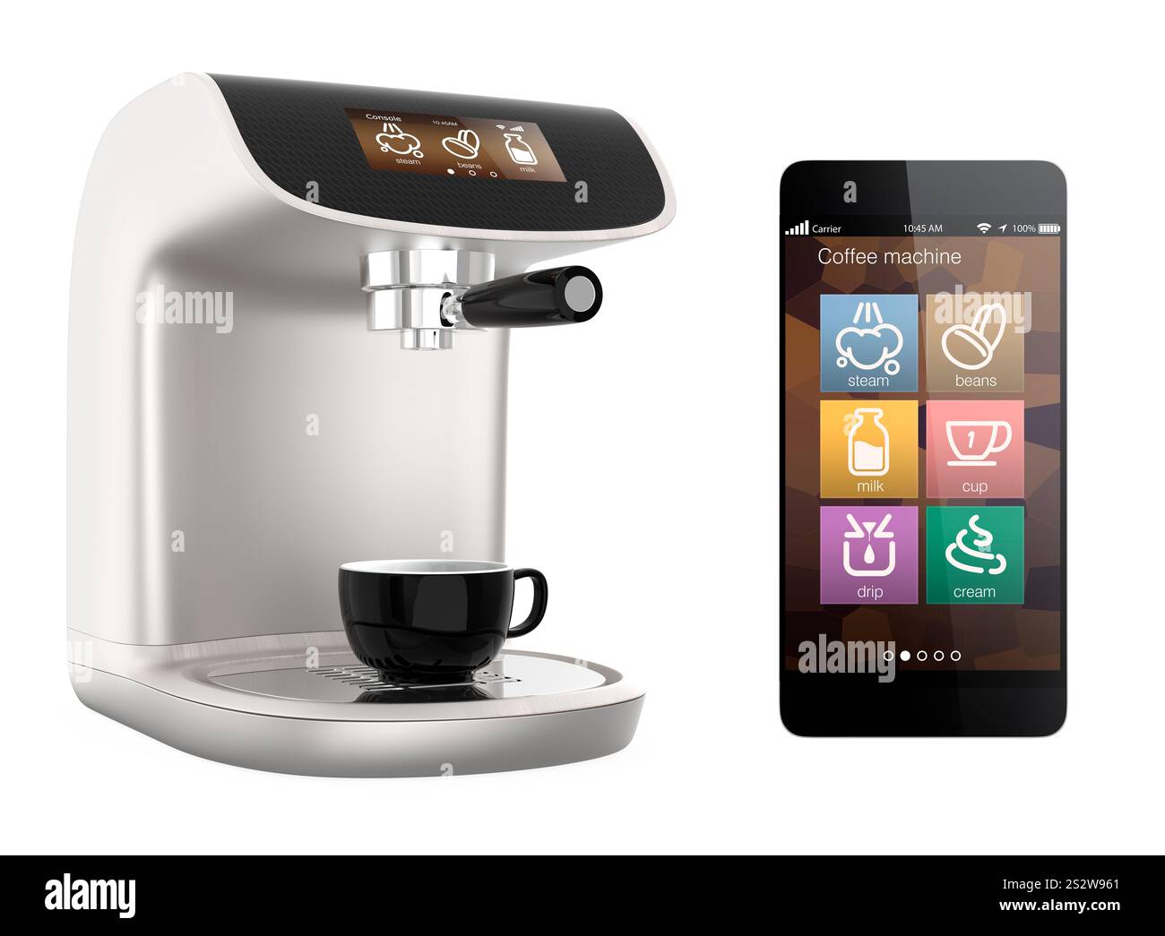TouchSmartphone coffee maker control app concept Stock Photo - Alamy