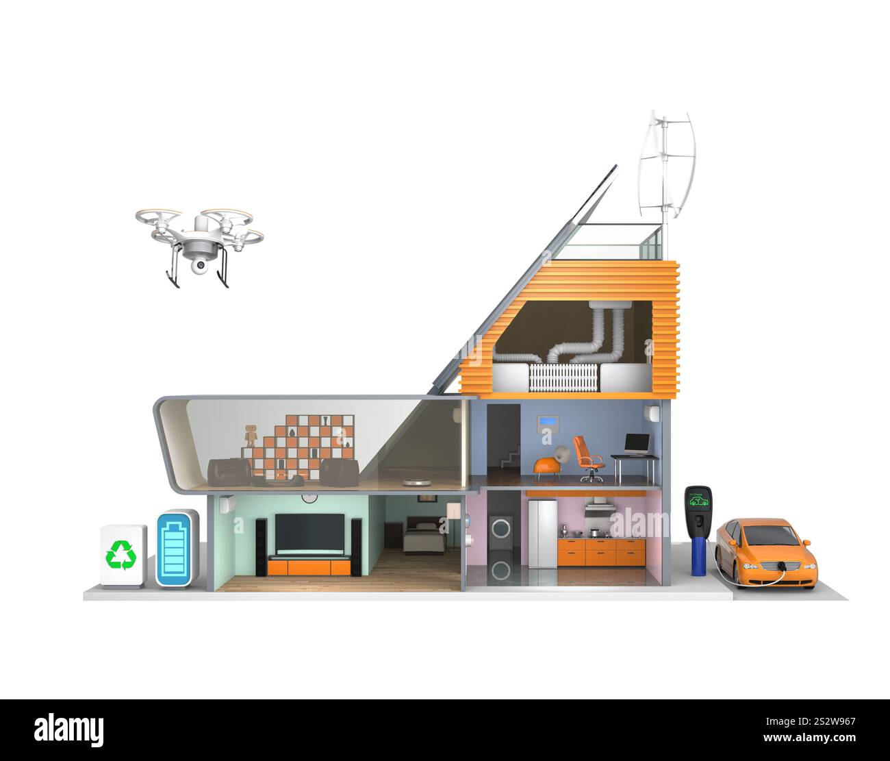 Smart house technology efficiency Cut Out Stock Images & Pictures - Alamy