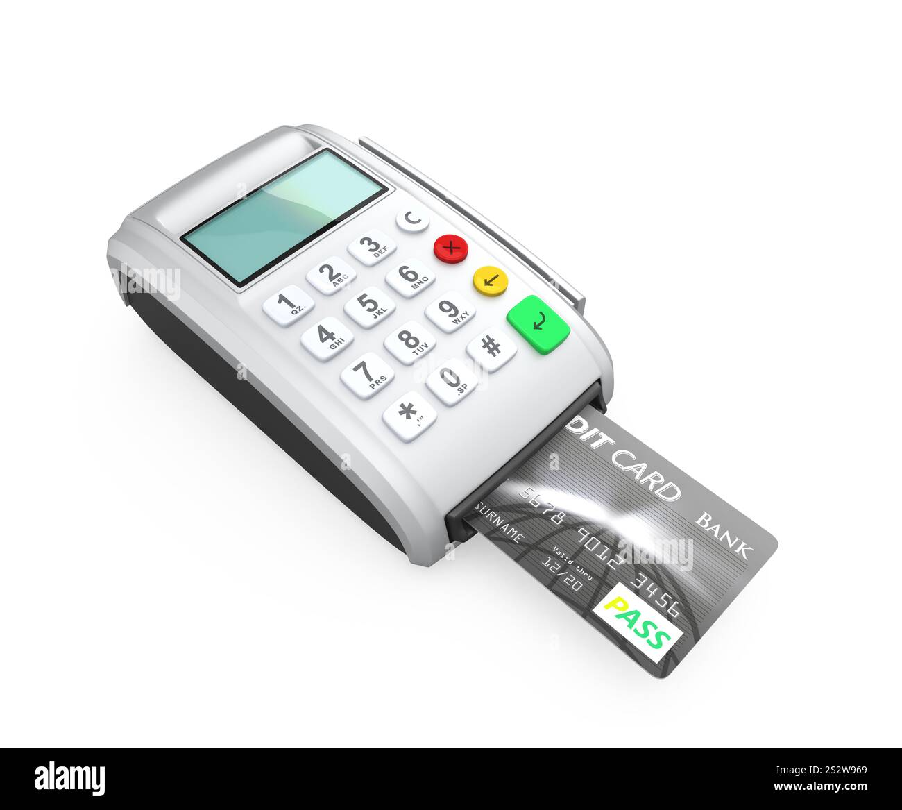 Scanning a card at a credit card payment terminal Stock Photo - Alamy