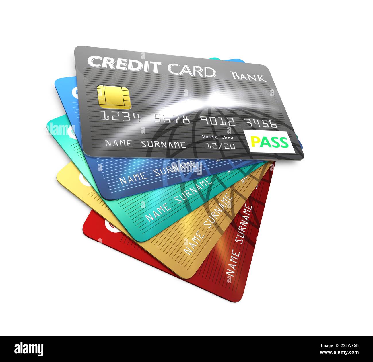 Colourful credit cards Stock Photo - Alamy