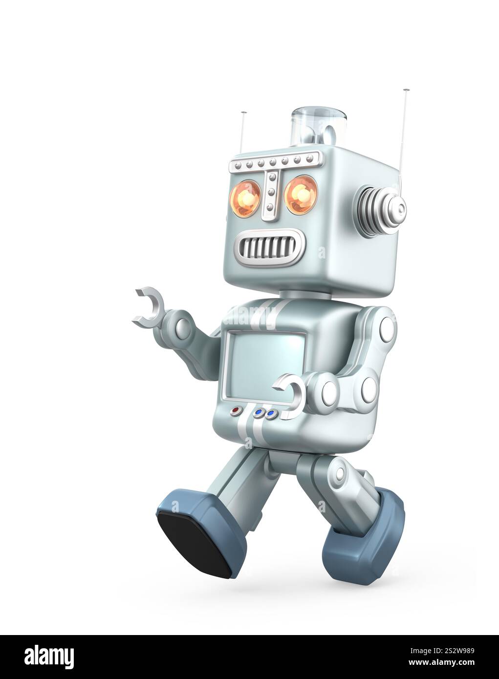 Retro robot computer display Cut Out Stock Images & Pictures - Alamy