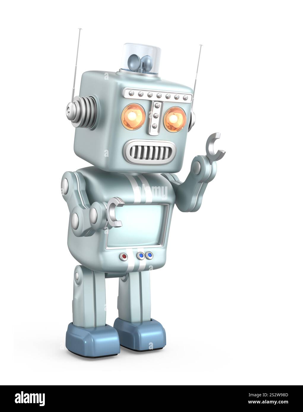 Cute blue robot character running hi-res stock photography and images ...