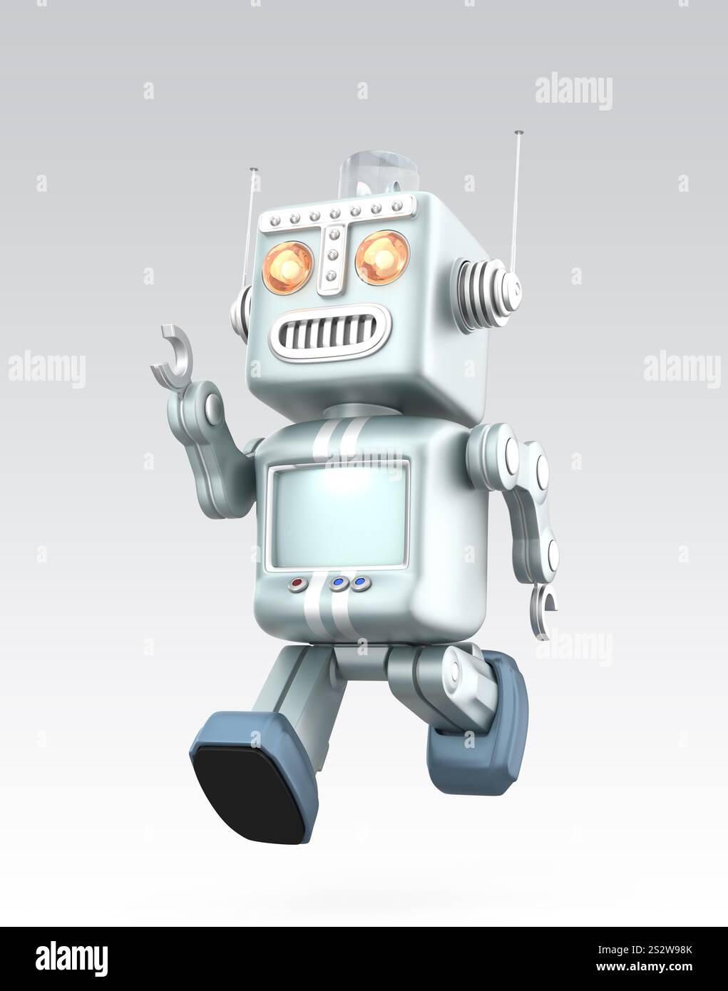 Cute robot running Stock Photo - Alamy