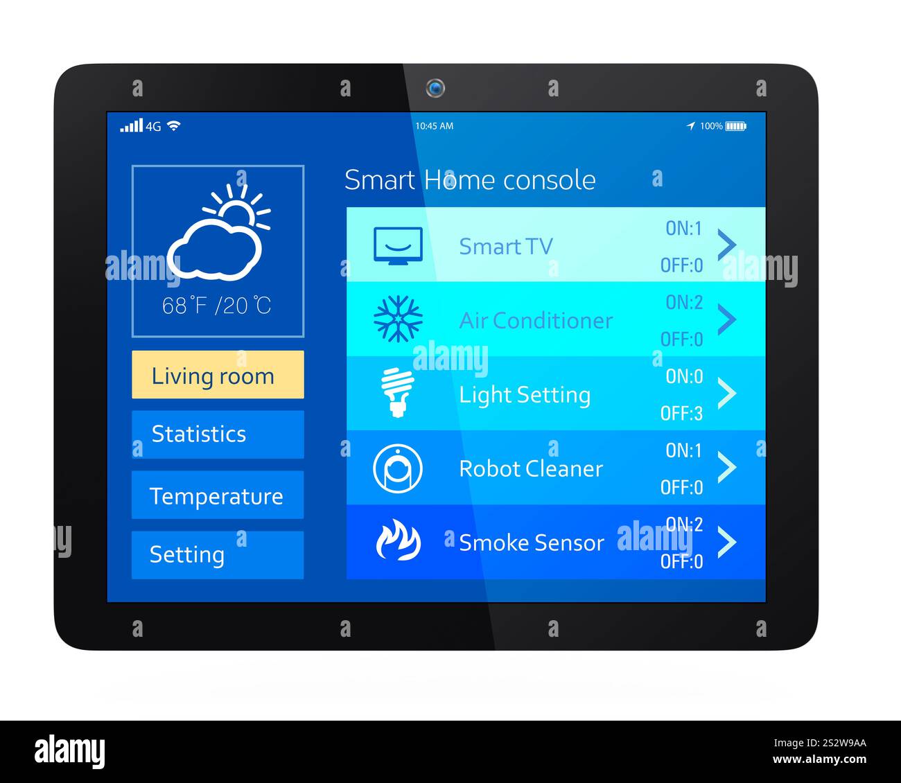 Smart home energy management tablet app Stock Photo - Alamy