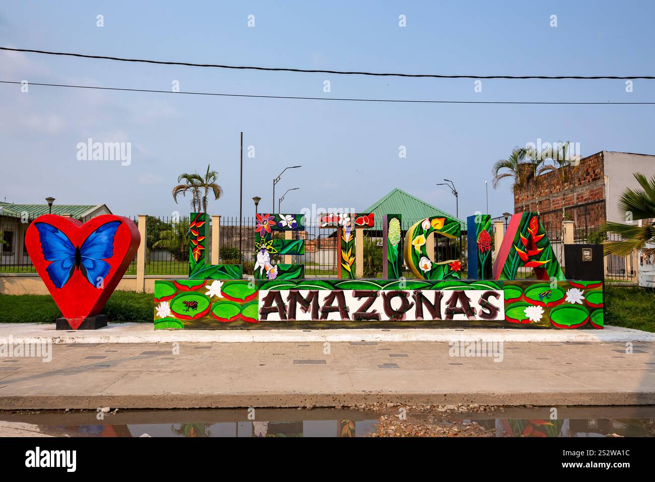 Amazonas sign. Leticia, Amazonas River, Colombia Stock Photo - Alamy