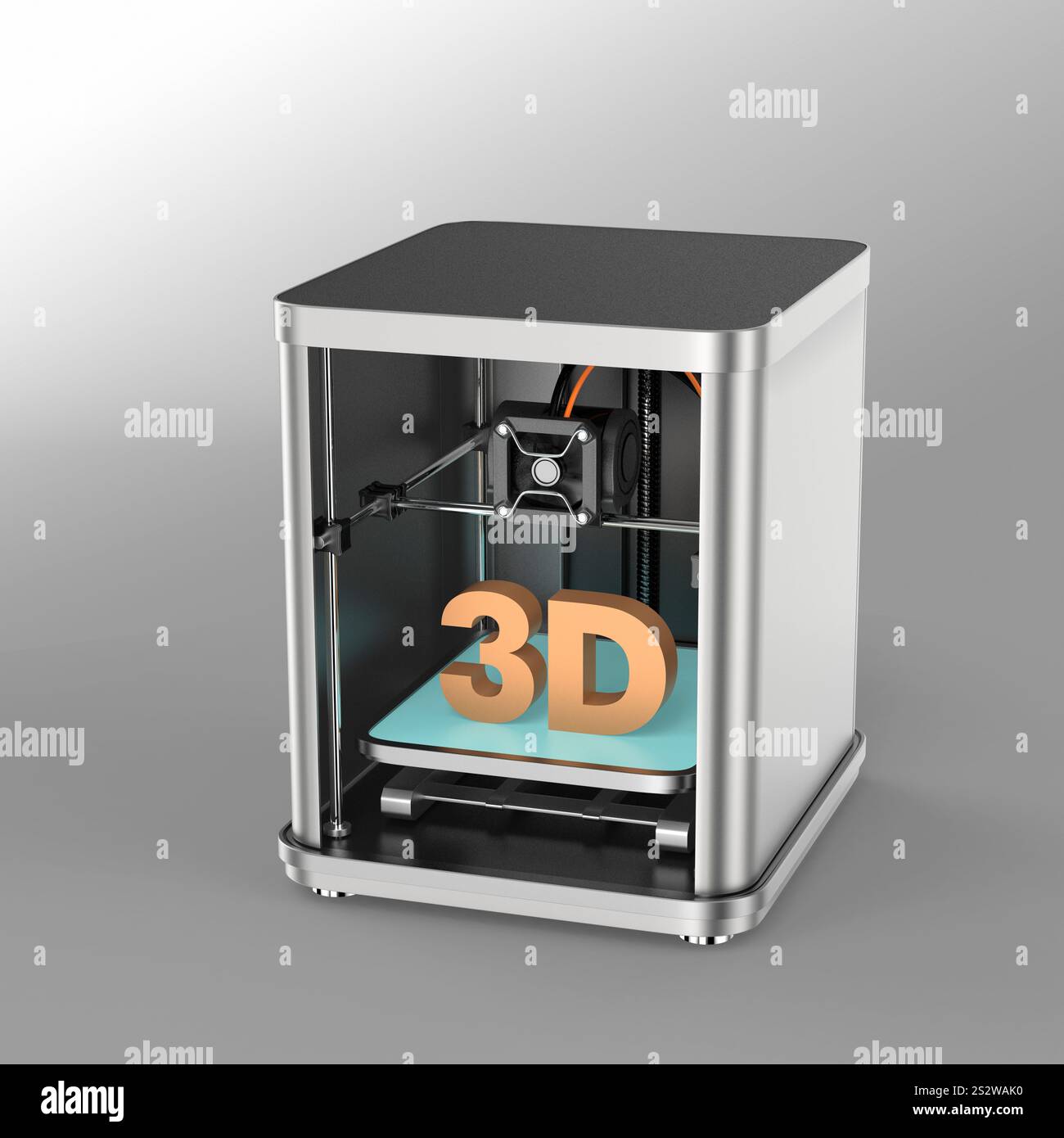 Solid 3D letters on metallic tone 3D printer Stock Photo - Alamy