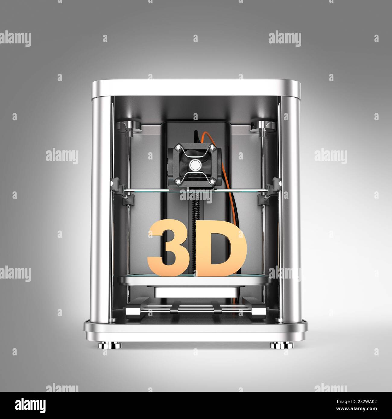 Solid 3D letters on metallic tone 3D printer Stock Photo - Alamy