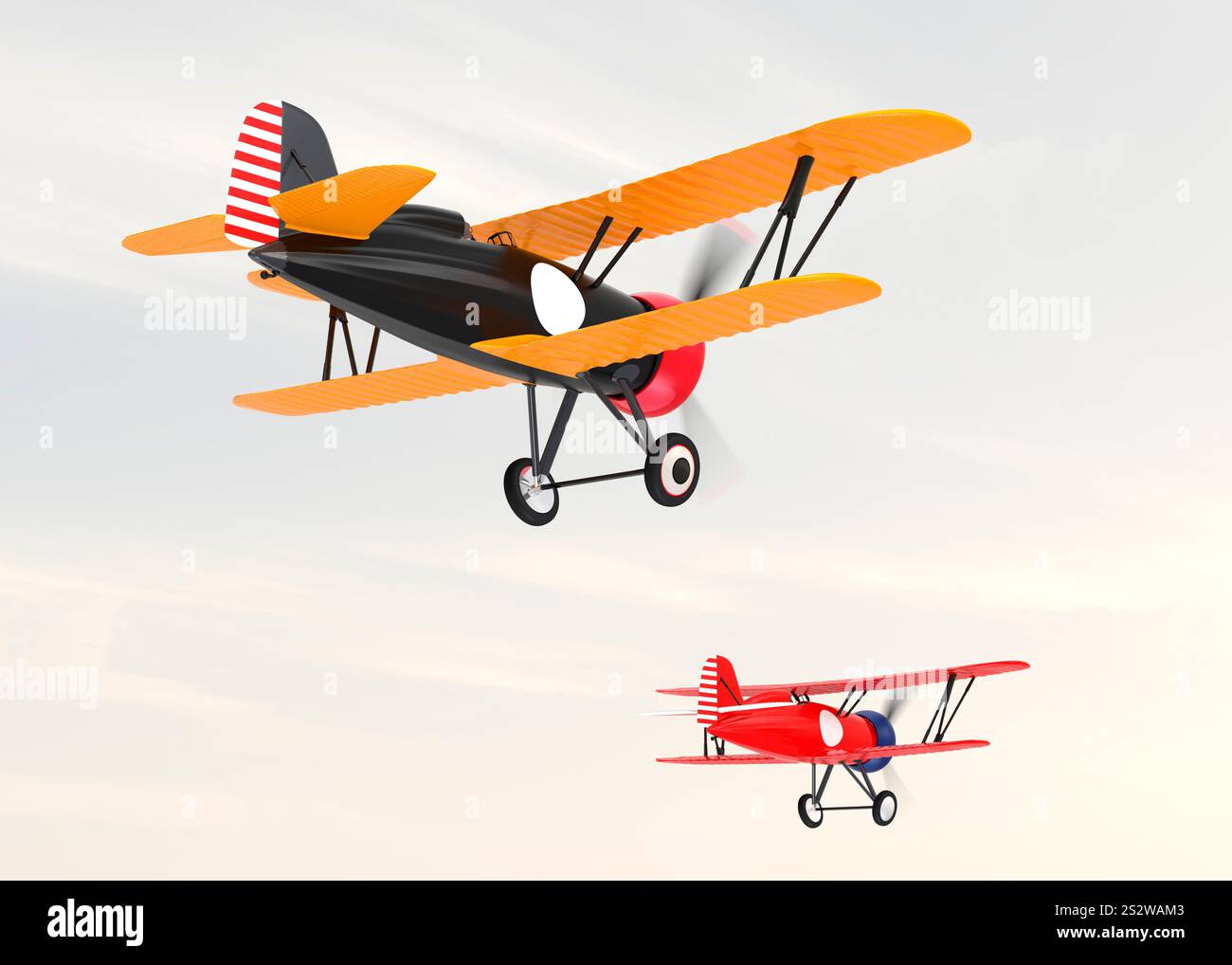 Two biplanes fly in the sky Stock Photo - Alamy