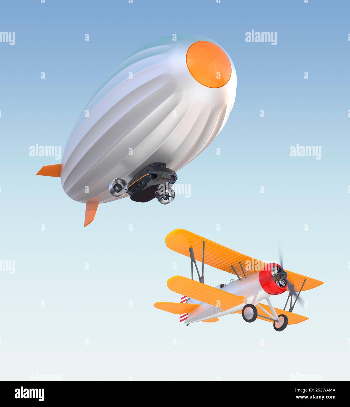 Airships and biplanes in flight Stock Photo - Alamy