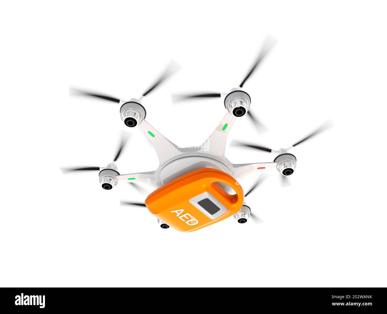 AED-equipped drone concept for emergency rescue operations Stock Photo ...