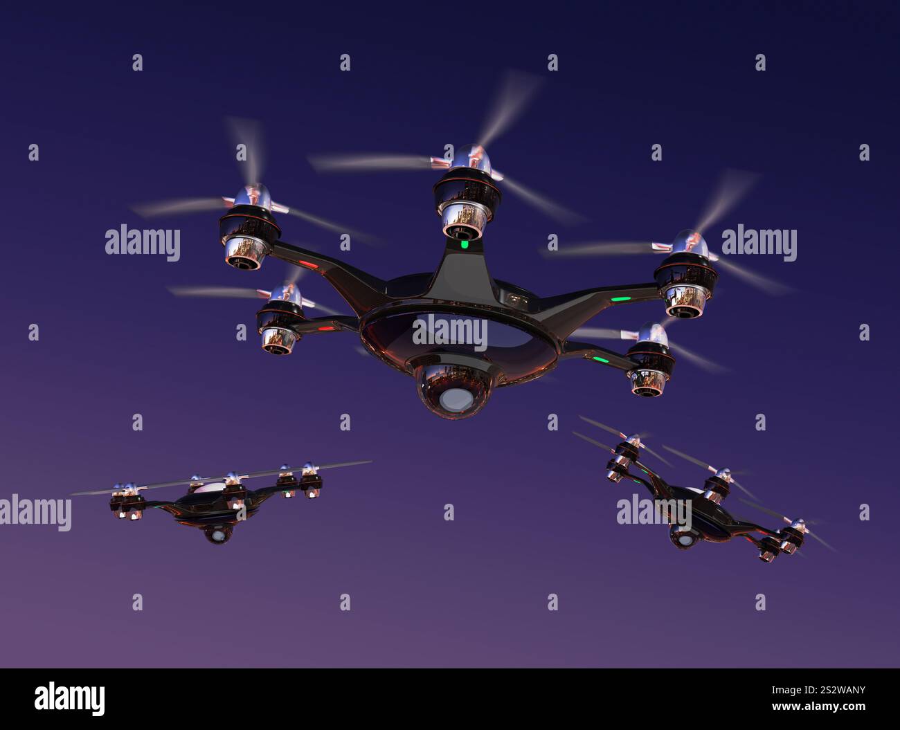 Aerial photography Hexacopter flying in the night sky Stock Photo - Alamy