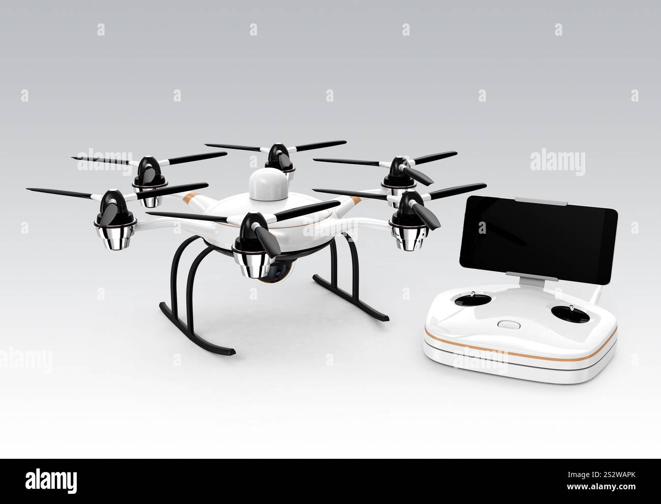 Drone and radio controller Stock Photo - Alamy