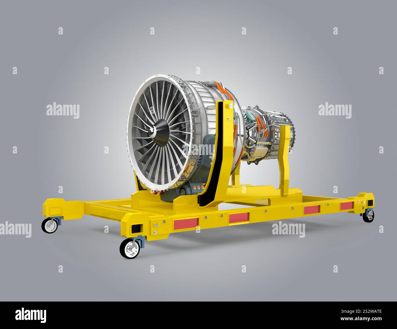 Jet fan engine housed in engine stand Stock Photo - Alamy