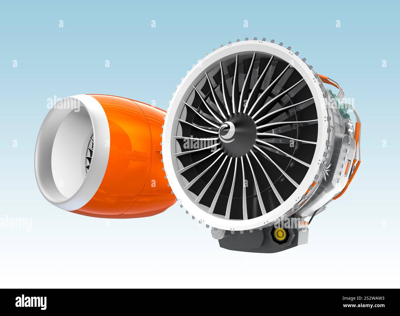 Image of a jet fan engine with and without cowl Stock Photo - Alamy