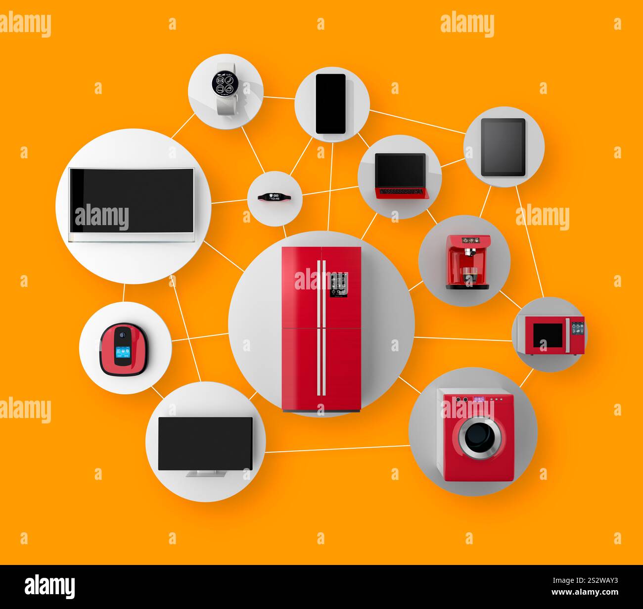 Smart home appliance network linkage concept Stock Photo - Alamy