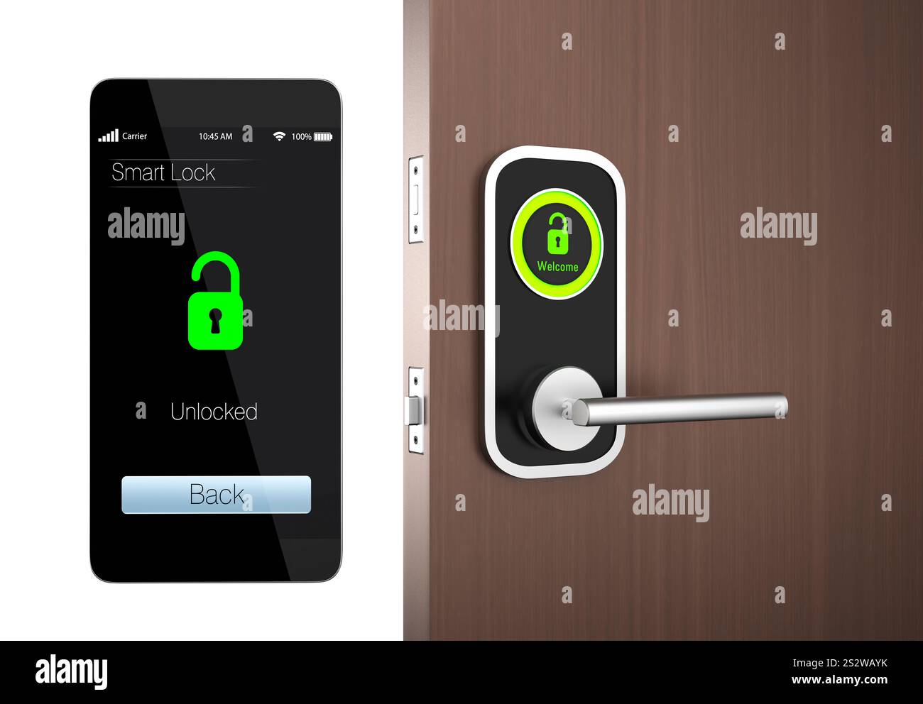 Smart door concept Stock Photo - Alamy