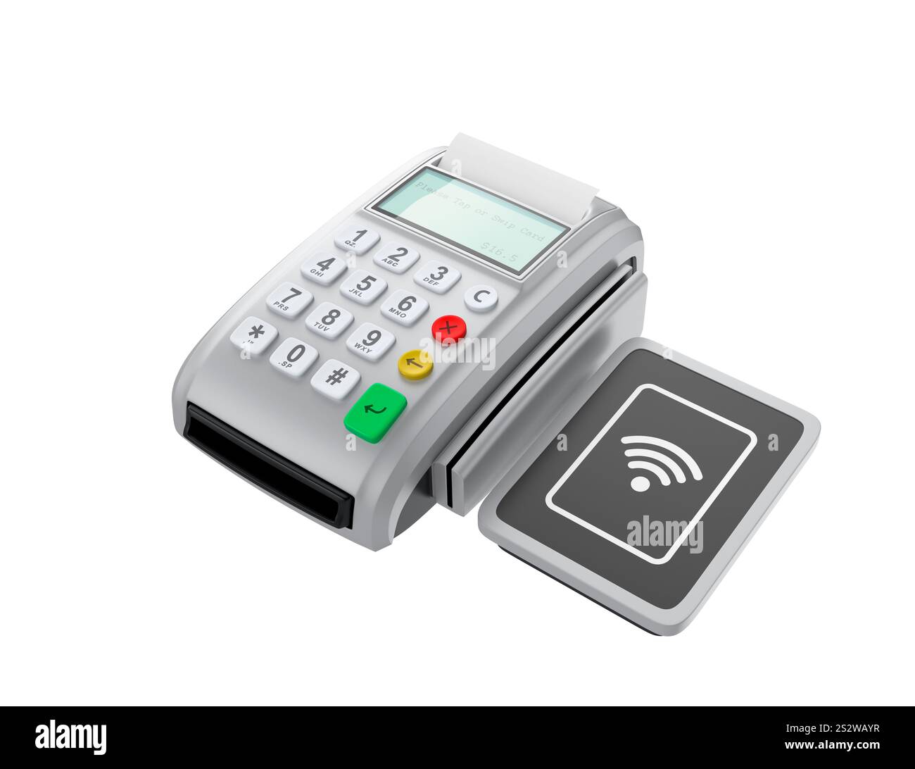 Terminal accepting credit card and electronic payment Stock Photo - Alamy
