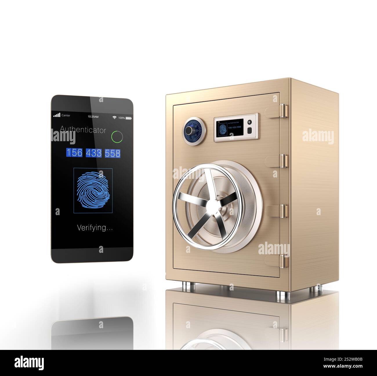 Smartphone and linkable safe Stock Photo - Alamy