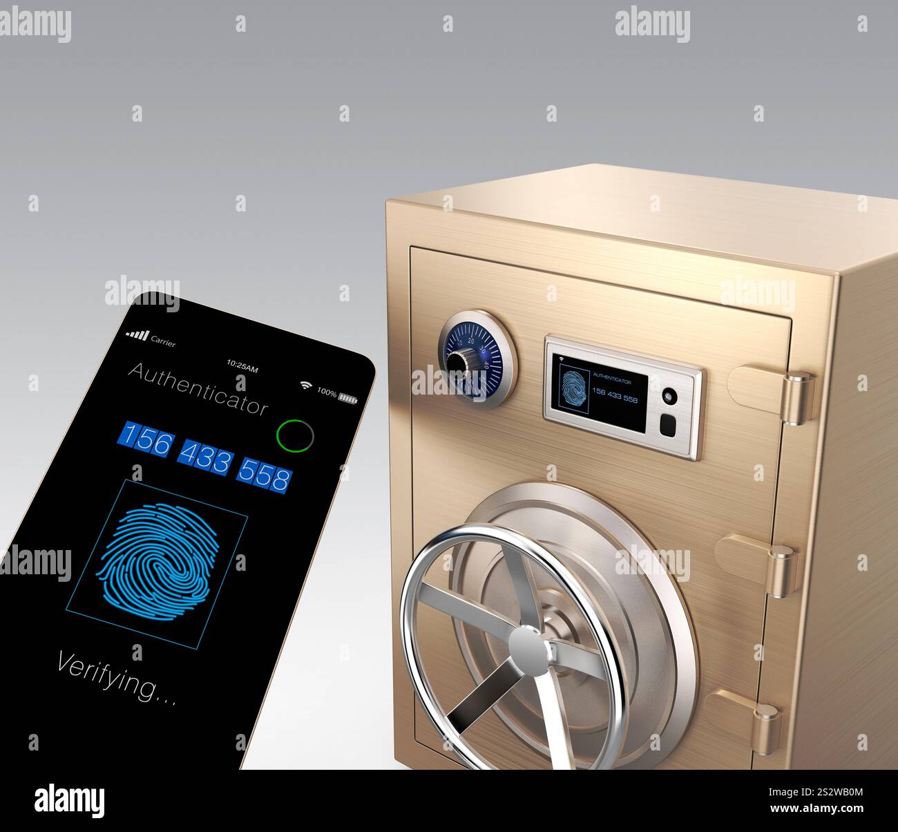 Smartphone and linkable safe Stock Photo - Alamy