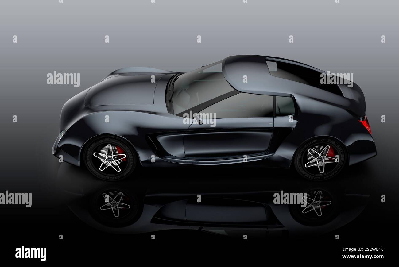 Metallic grey sports car Stock Photo - Alamy