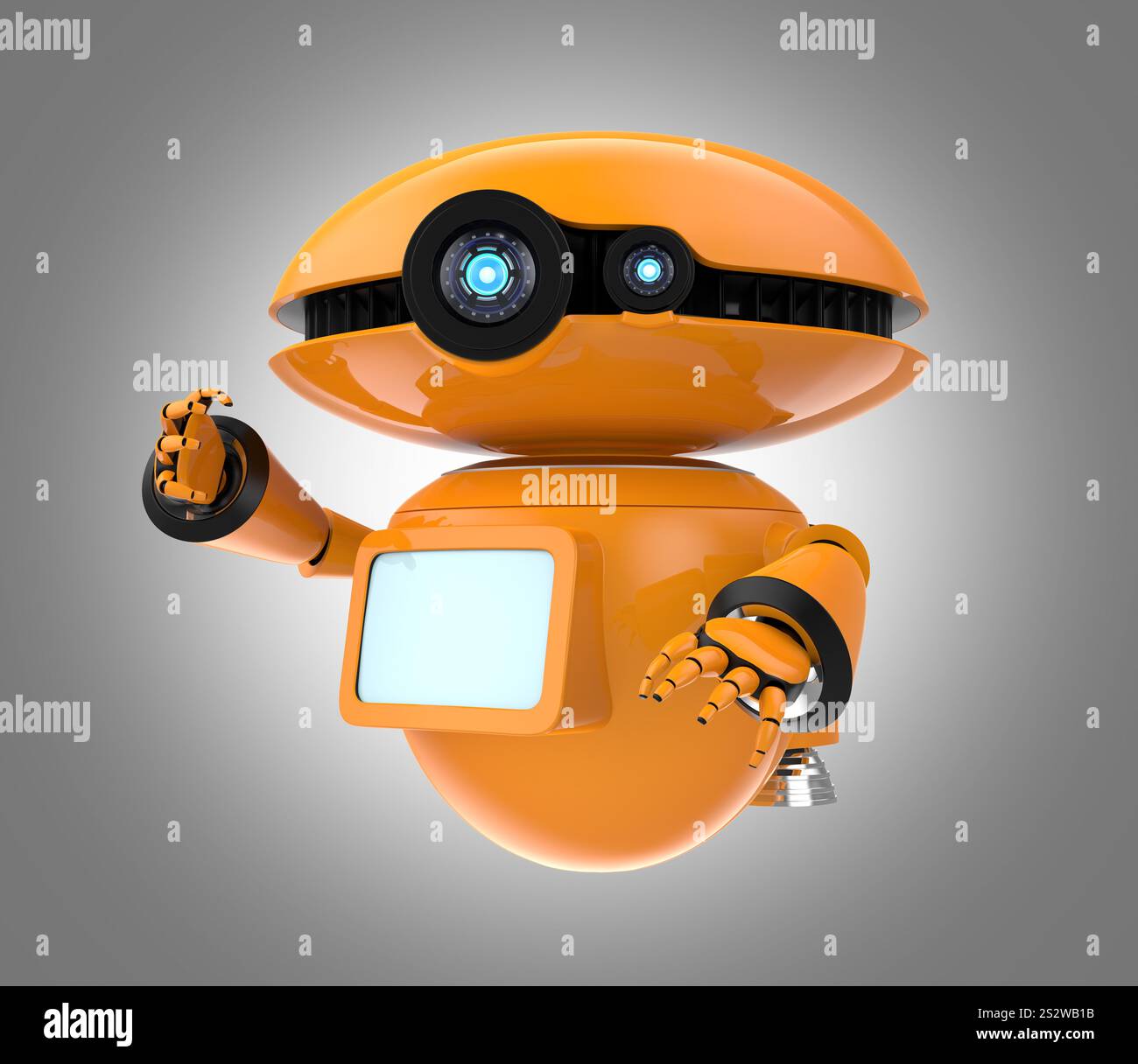 Orange robot. Concept image of chartbot Stock Photo - Alamy